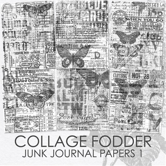 Collage Fodder 1 Printable Digital Background and Journal | Etsy