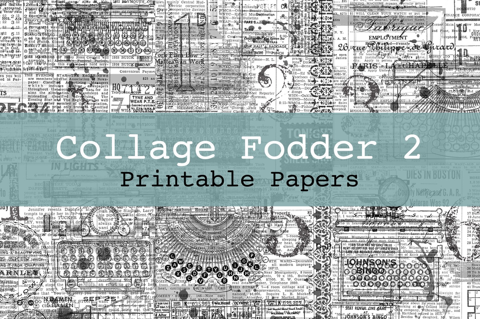 Collage Fodder 2 Printable Digital Background and Journal - Etsy