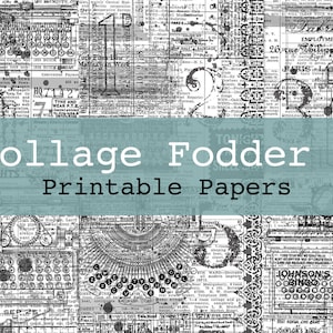 Collage Fodder 2 Printable Digital Background and Journal Papers Junk ...