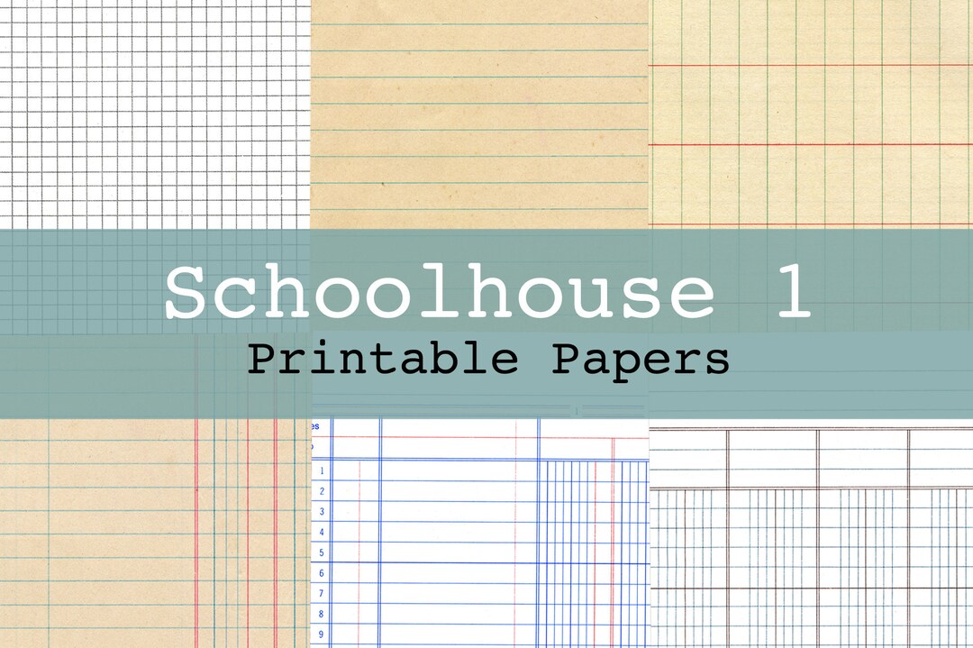 Schoolhouse Printable Digital Background and Journal Papers 1 Junk ...