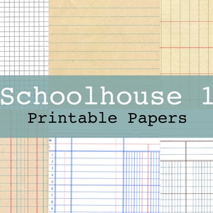 Schoolhouse Printable Digital Background and Journal Papers 1 Junk ...