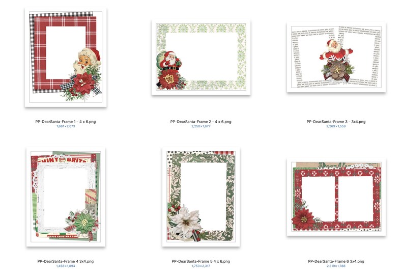 Dear Santa Frames Clip Art - Etsy