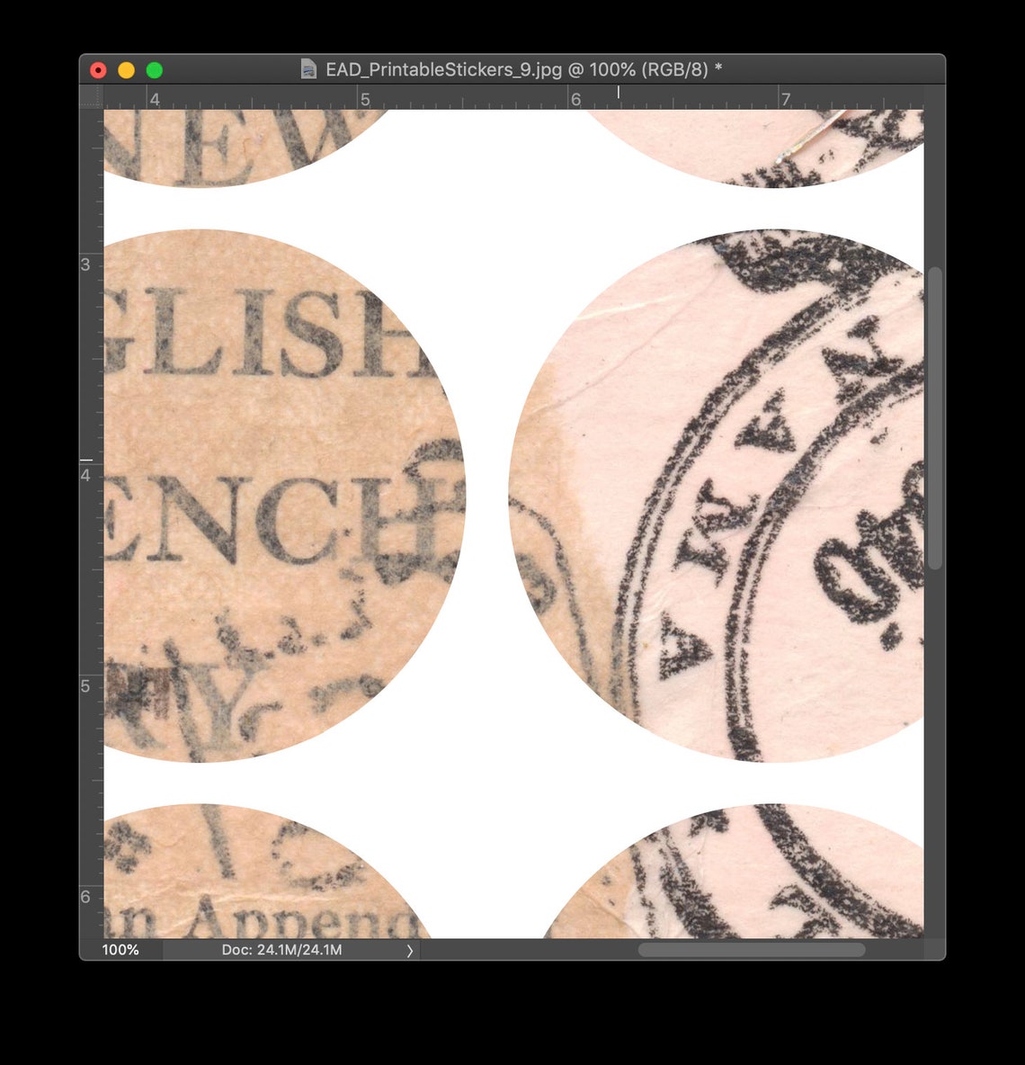 Printable Circle Stickers Collage Sheet No. 9 for Junk | Etsy