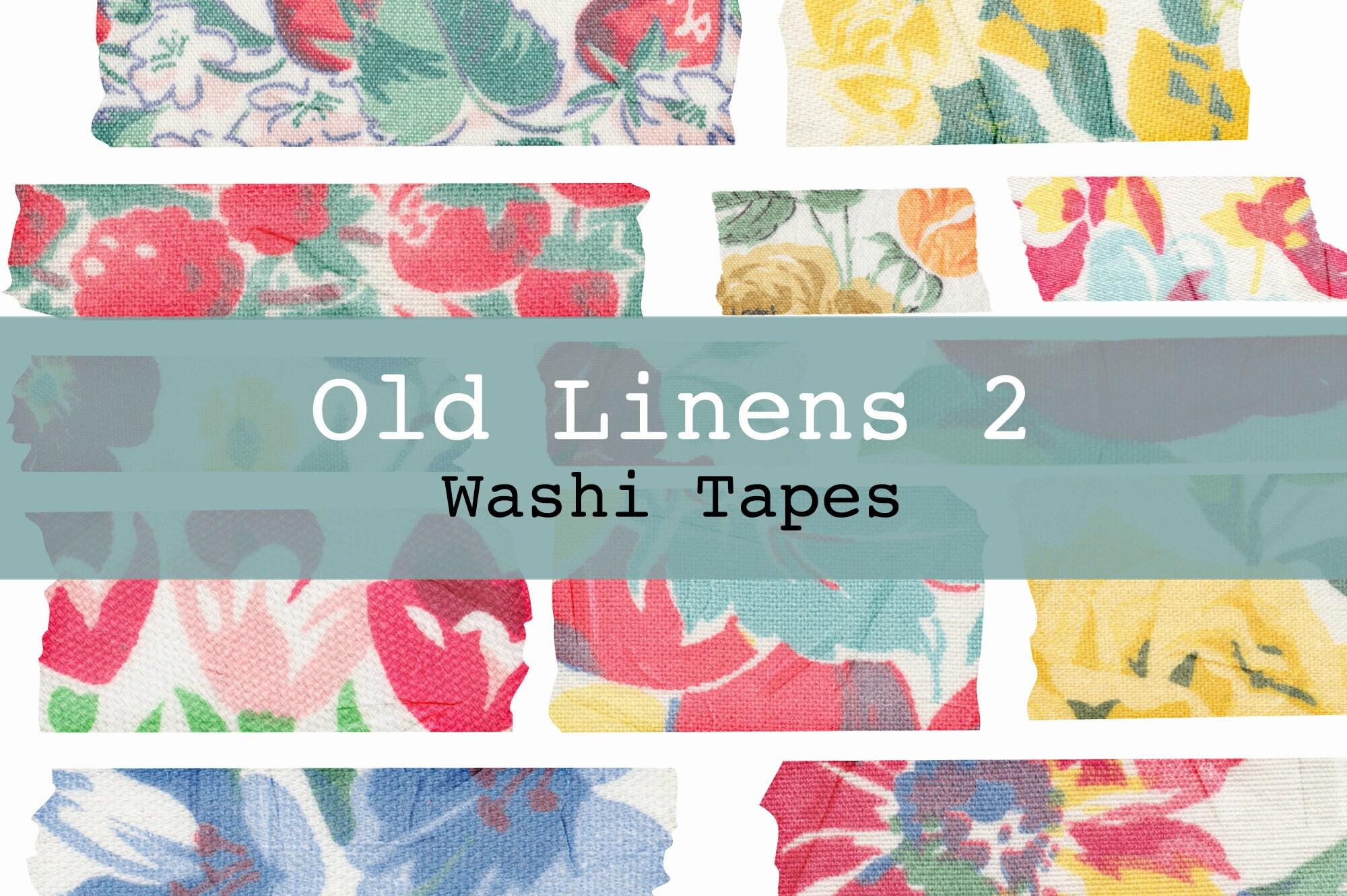 Old Linens 2 Digital Washi Tape for Printing, Art Journaling, Mixed ...