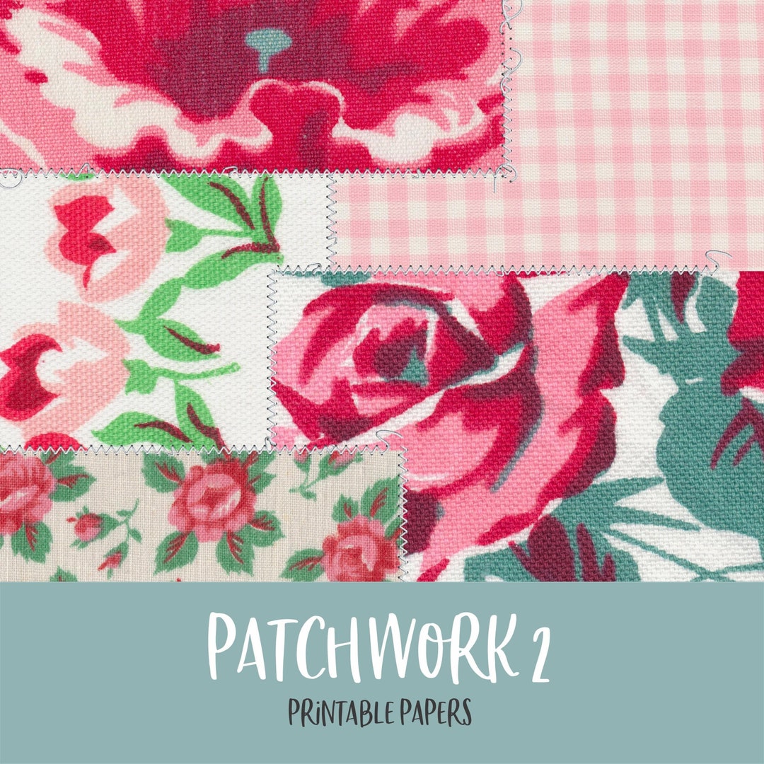 Patchwork 2 Printable Digital Background and Journal Papers Junk ...