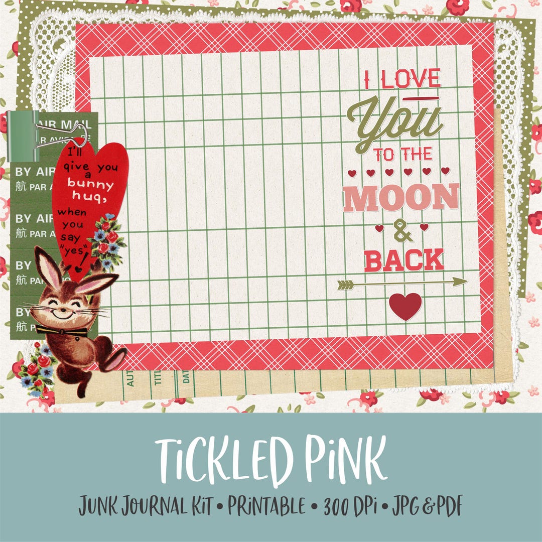 Tickled Pink Digital Printable Junk Journal Kit - Etsy