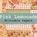 Pink Lemonade Printable Digital Background and Journal Papers Junk ...