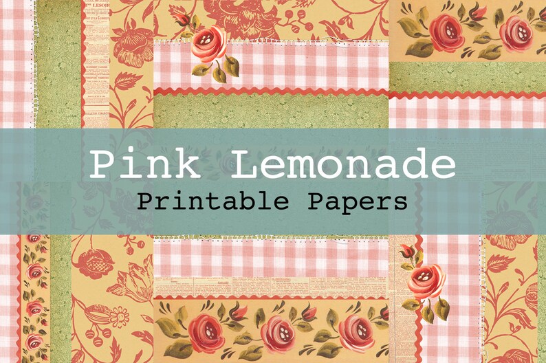 Pink Lemonade Printable Digital Background and Journal Papers Junk ...