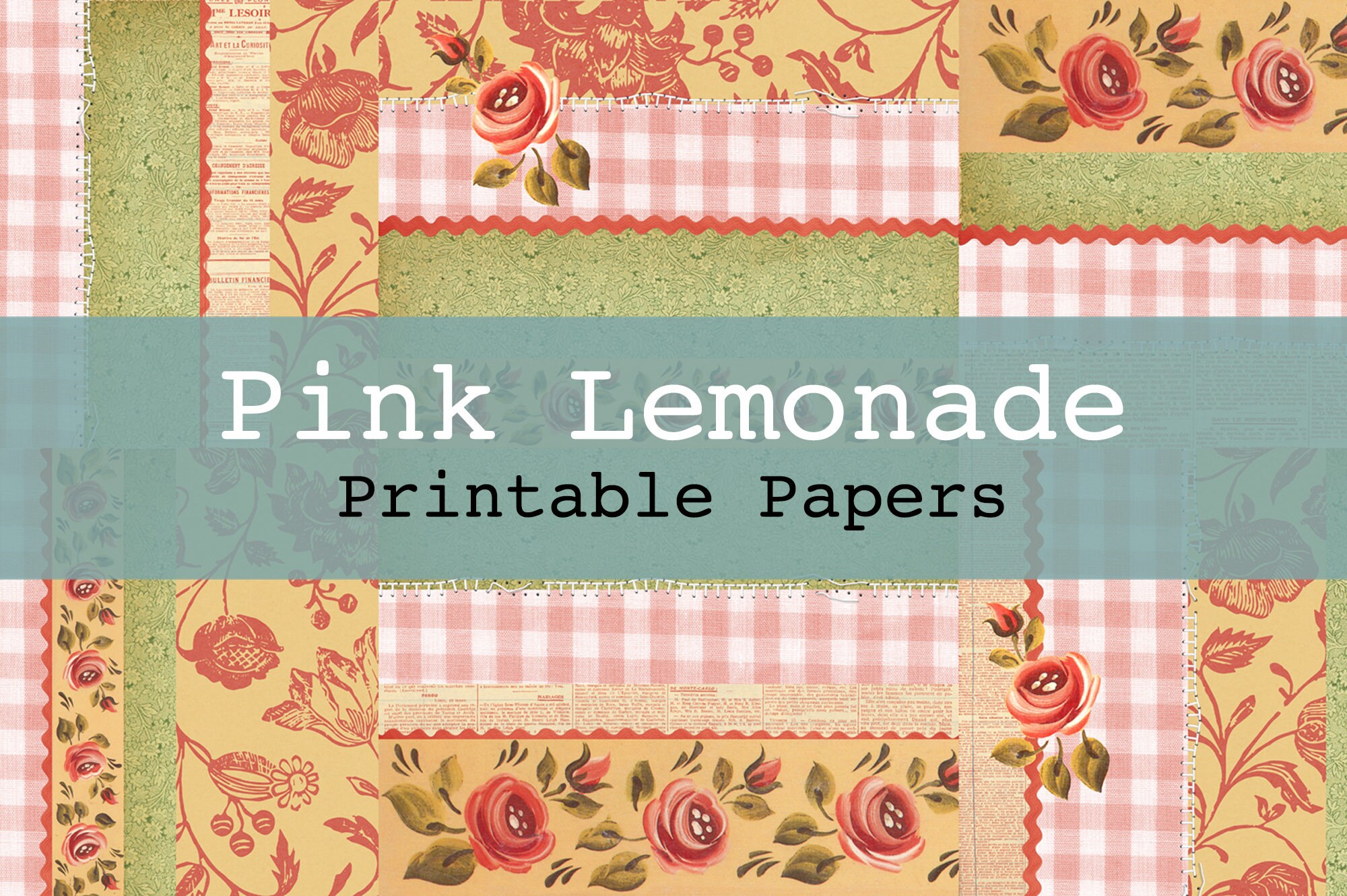 Pink Lemonade Printable Digital Background and Journal Papers Junk ...