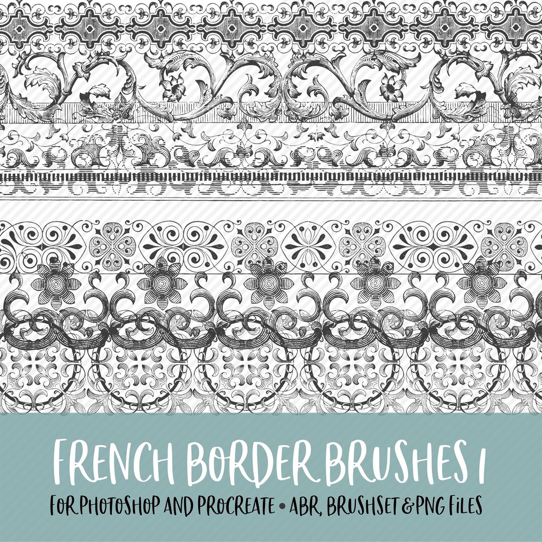 French Borders 1 Photoshop and Procreate Brushes With PNG Files for ...