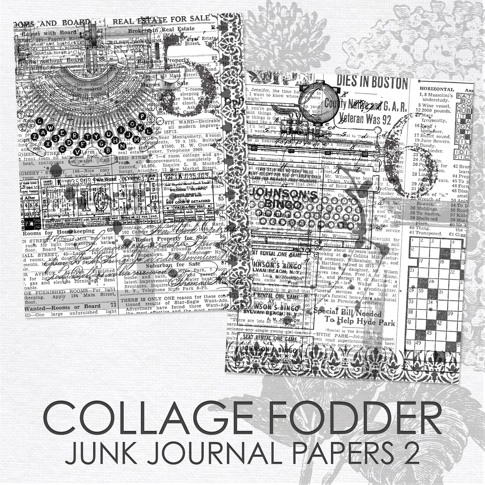 Collage Fodder 2 Printable Digital Background and Journal - Etsy