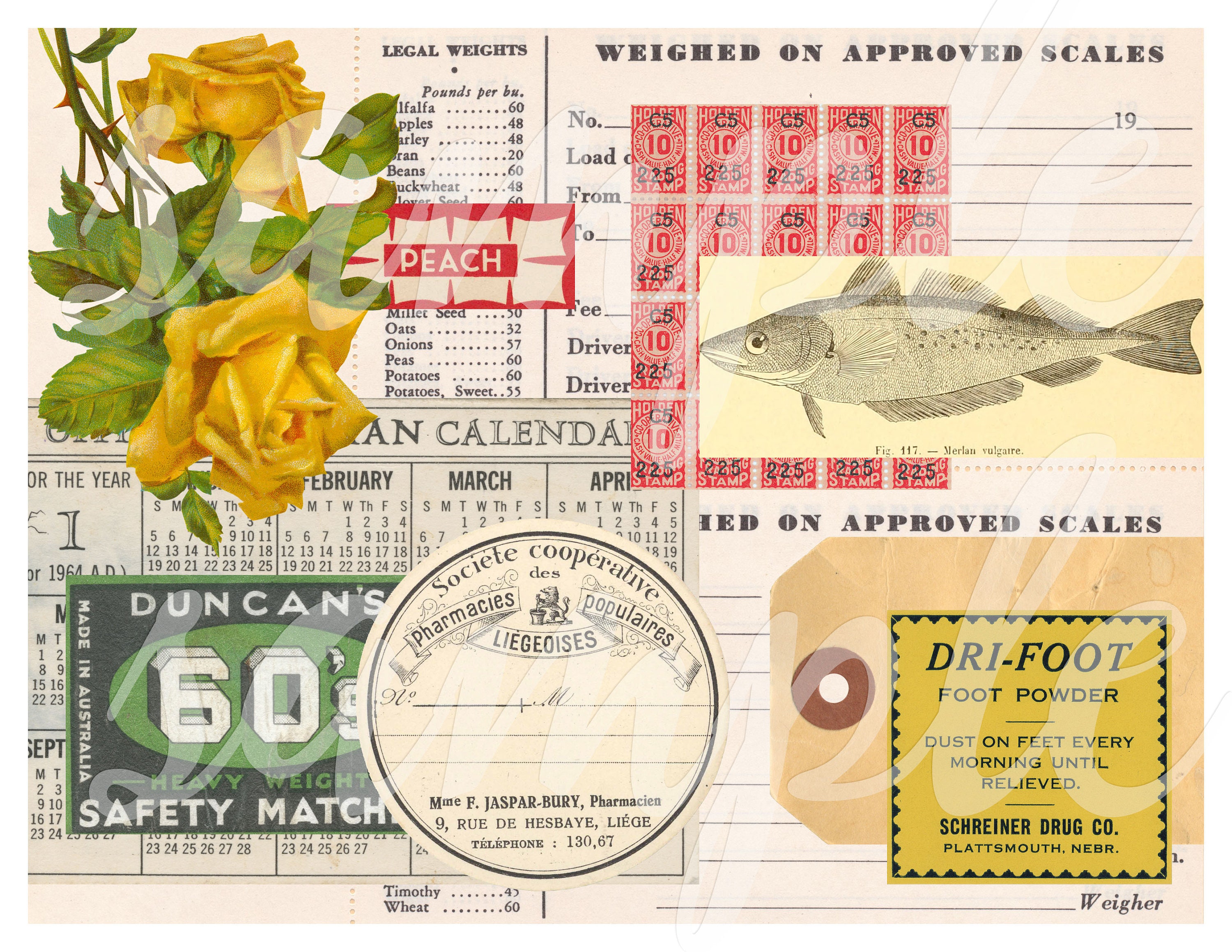 Digital Ephemera Collage Sheet Printable No. 4 for Junk - Etsy