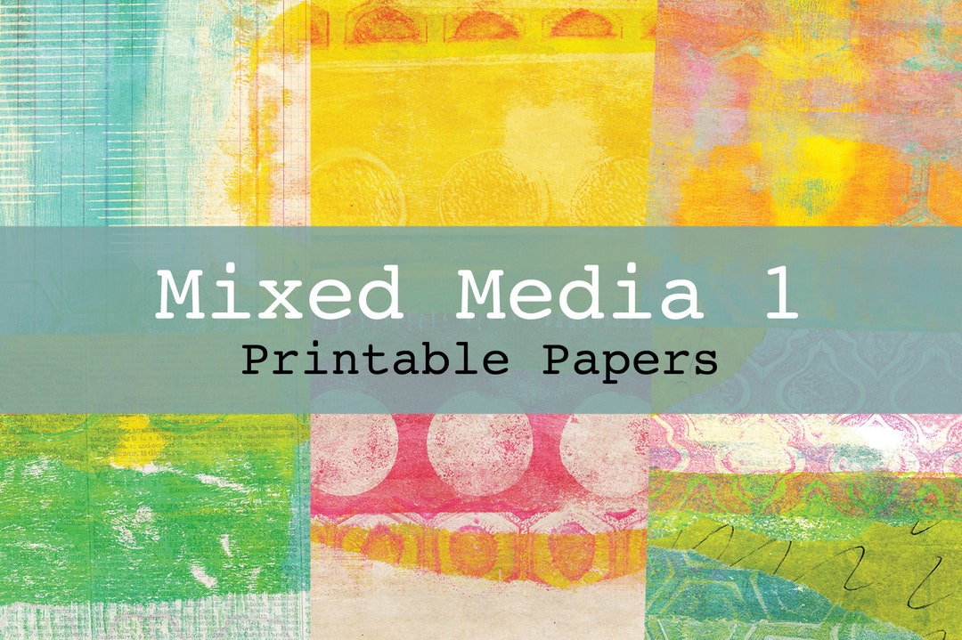 Mixed Media Printable Digital Background and Journal Papers No. 1 Junk ...