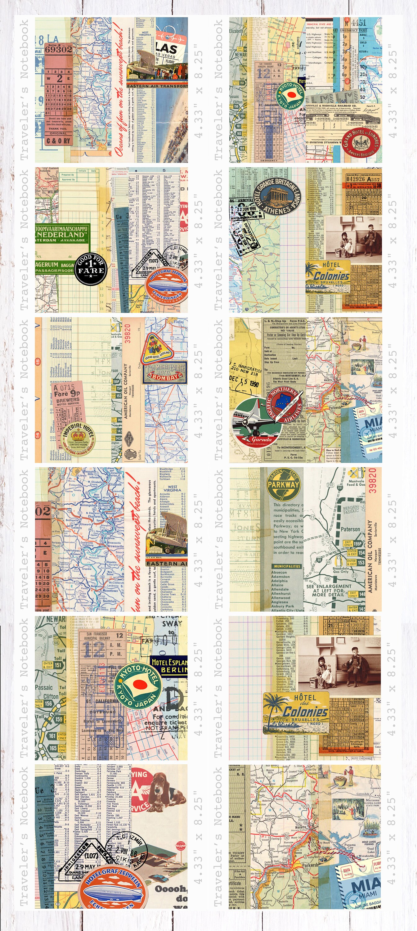 Travel Theme Digital Traveler's Notebook Printable - Etsy