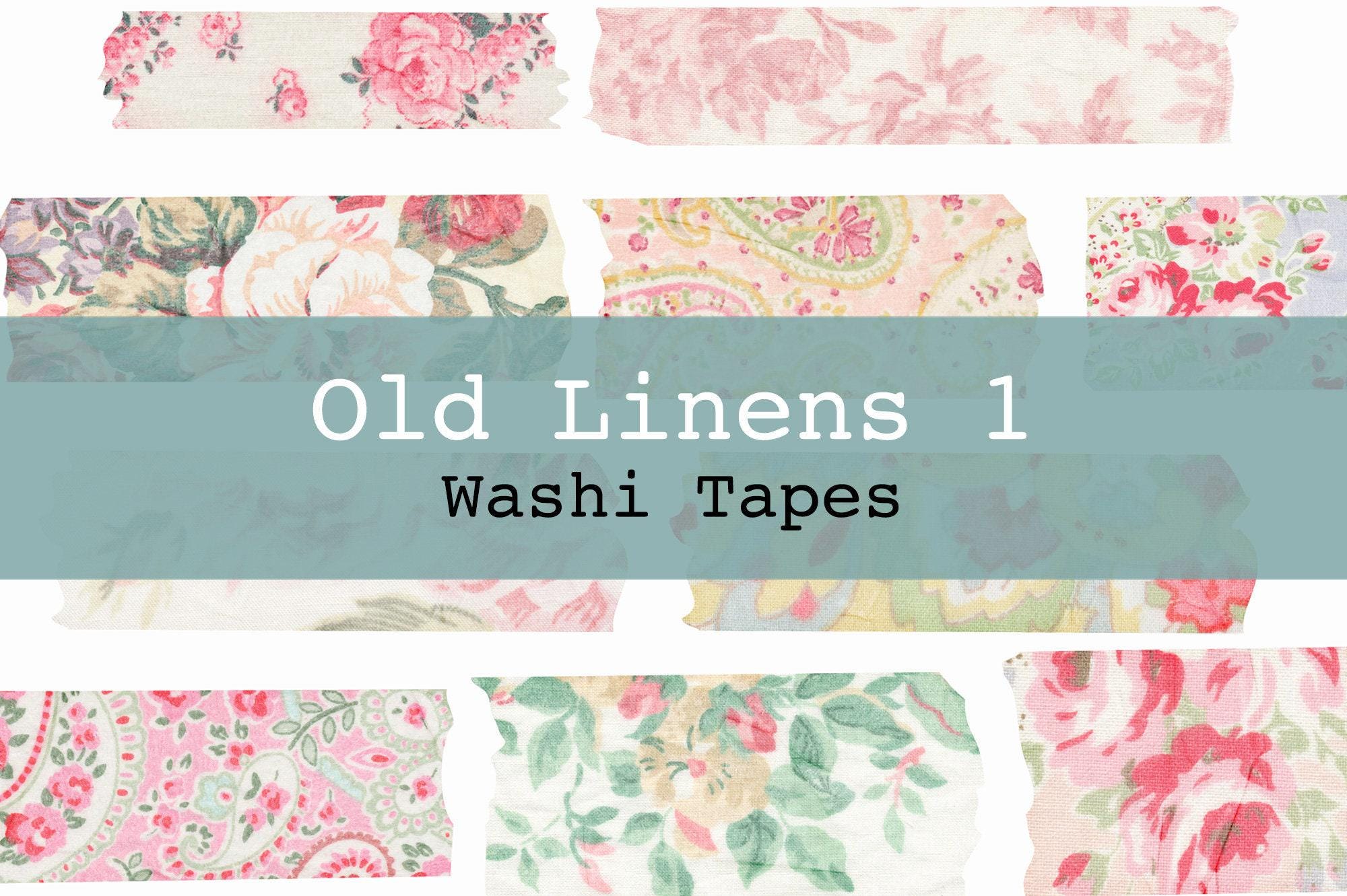 Old Linens 1 Digital Washi Tape for Printing, Art Journaling, Mixed ...