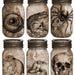 Scary Halloween Mason Jars Collage Sheet for Junk Journals and Fussy ...