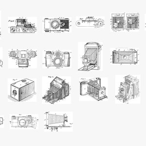 Schematics: Cameras Brushes for Photoshop and Procreate With PNG Files ...