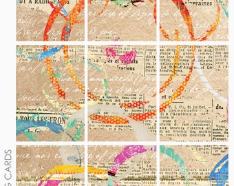 Floral 7 ATC ACEO Project Life Journaling Card Backgrounds Collage ...