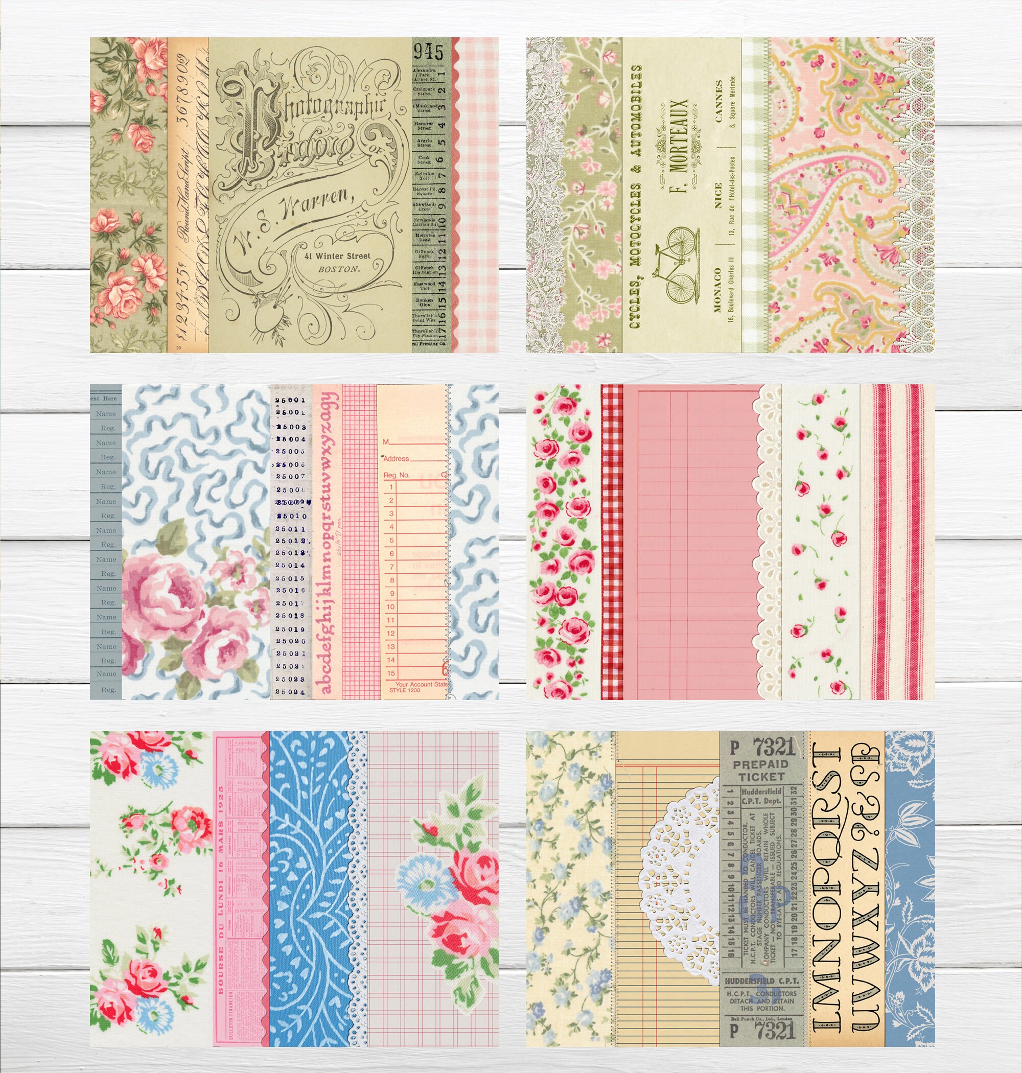Old Linens 4 Printable Digital Background and Journal Papers - Etsy