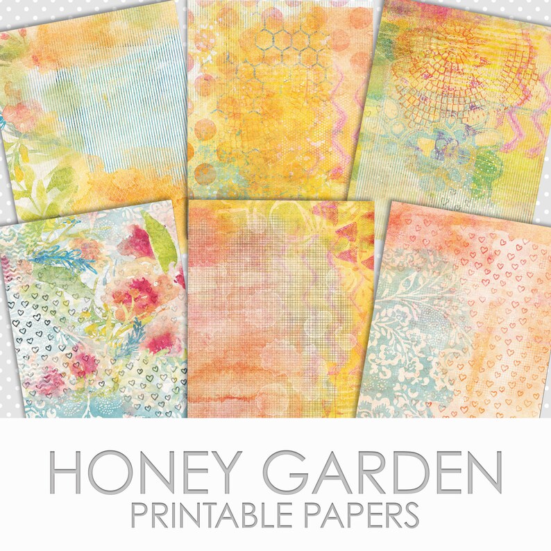 Honey Garden Printable Digital Background and Journal Papers - Etsy