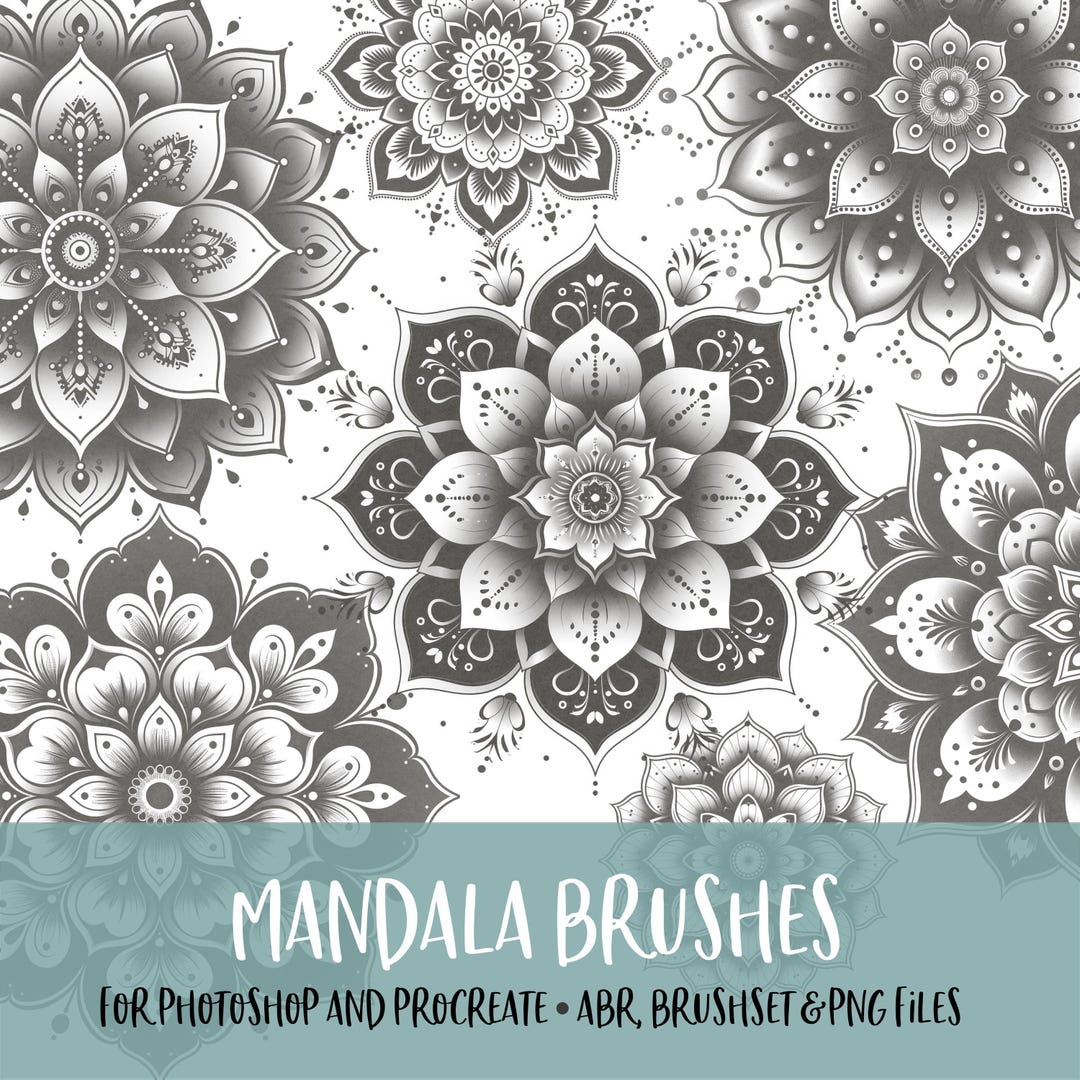 Mandala Brushes for Photoshop and Procreate With PNG Files for ...
