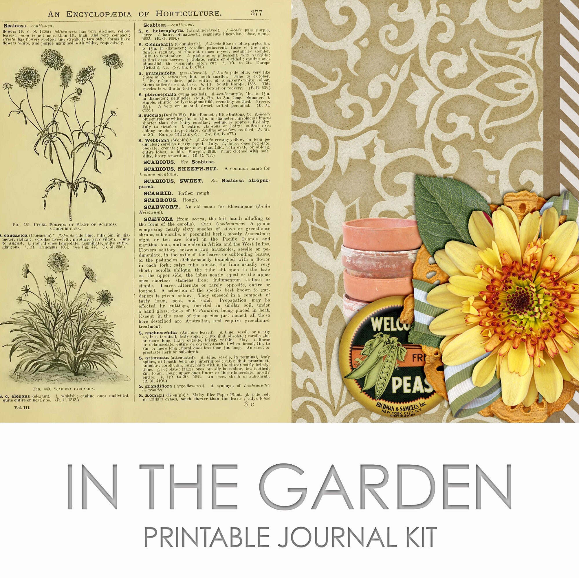 In the Garden Digital Printable Junk Journal Kit | Etsy