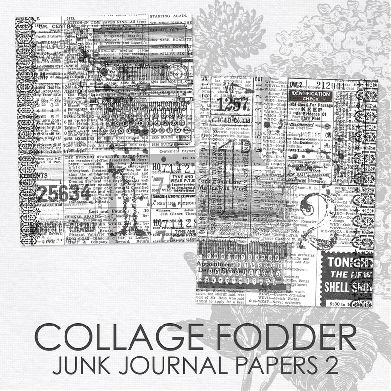 Collage Fodder 2 Printable Digital Background and Journal - Etsy
