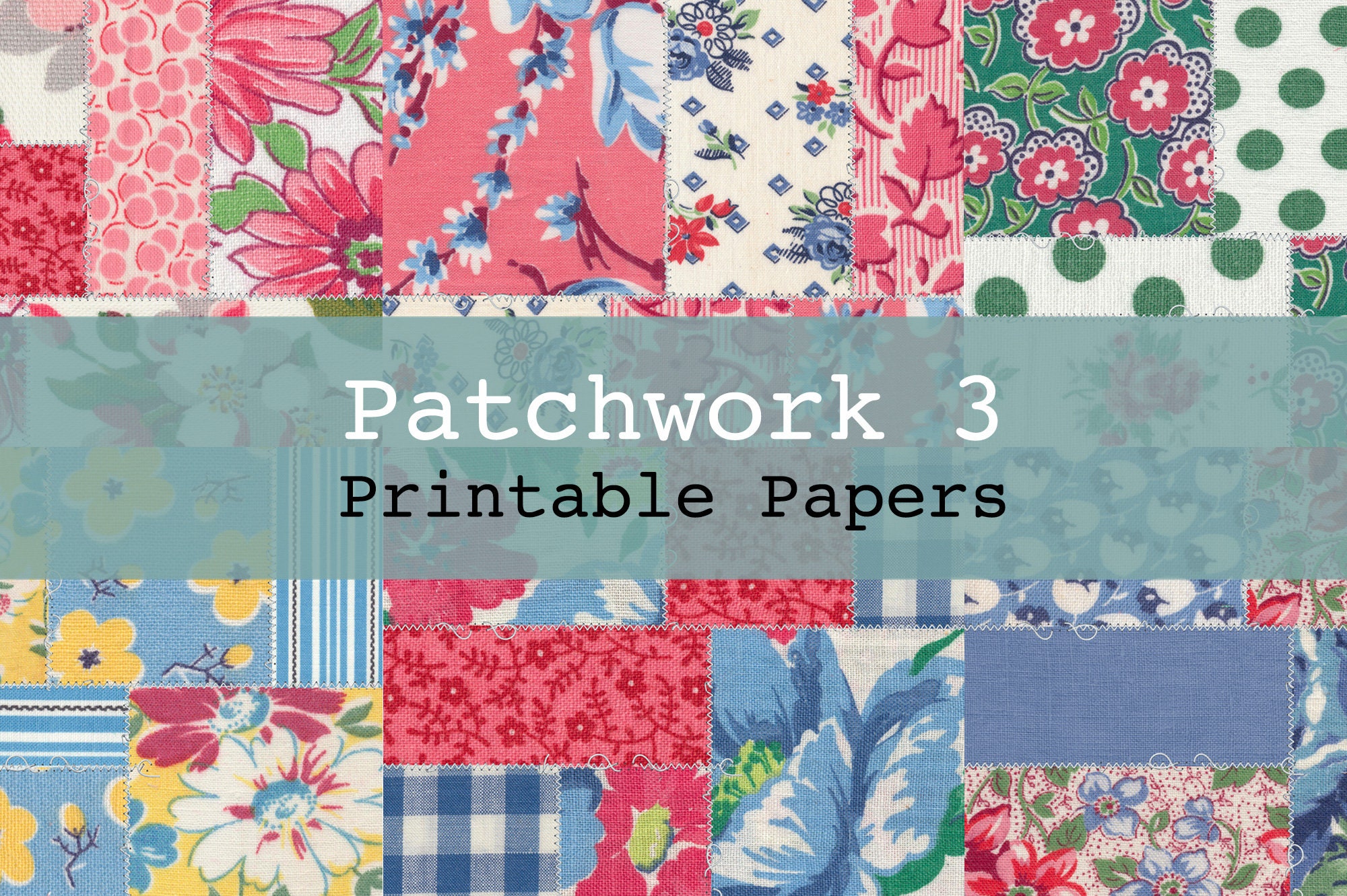 Patchwork 3 Printable Digital Background and Journal Papers - Etsy
