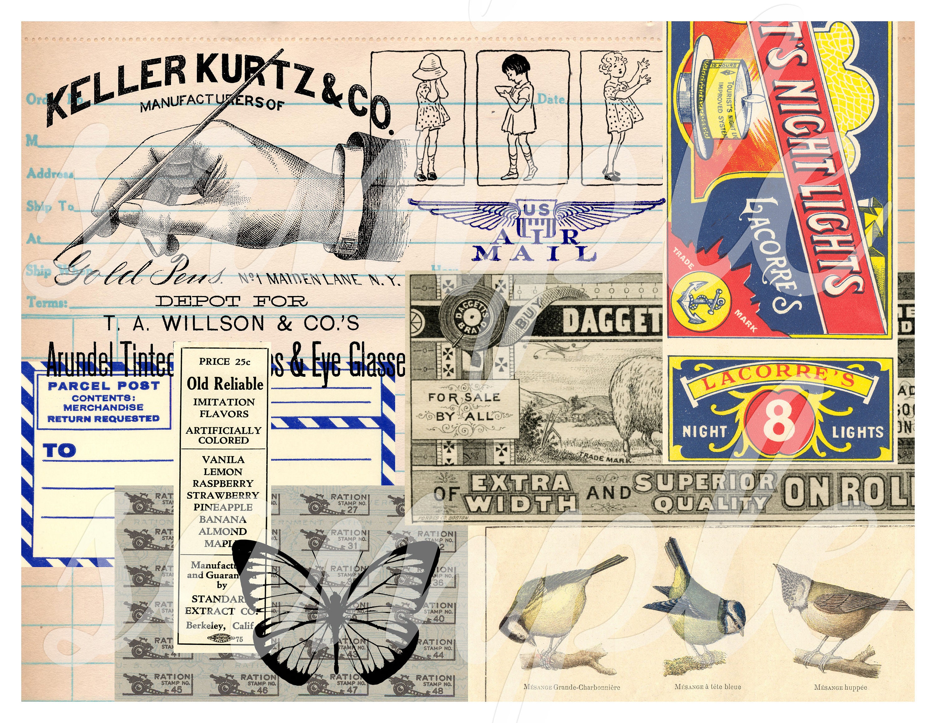 Digital Ephemera Collage Sheet Printable No. 5 for Junk Journals and ...