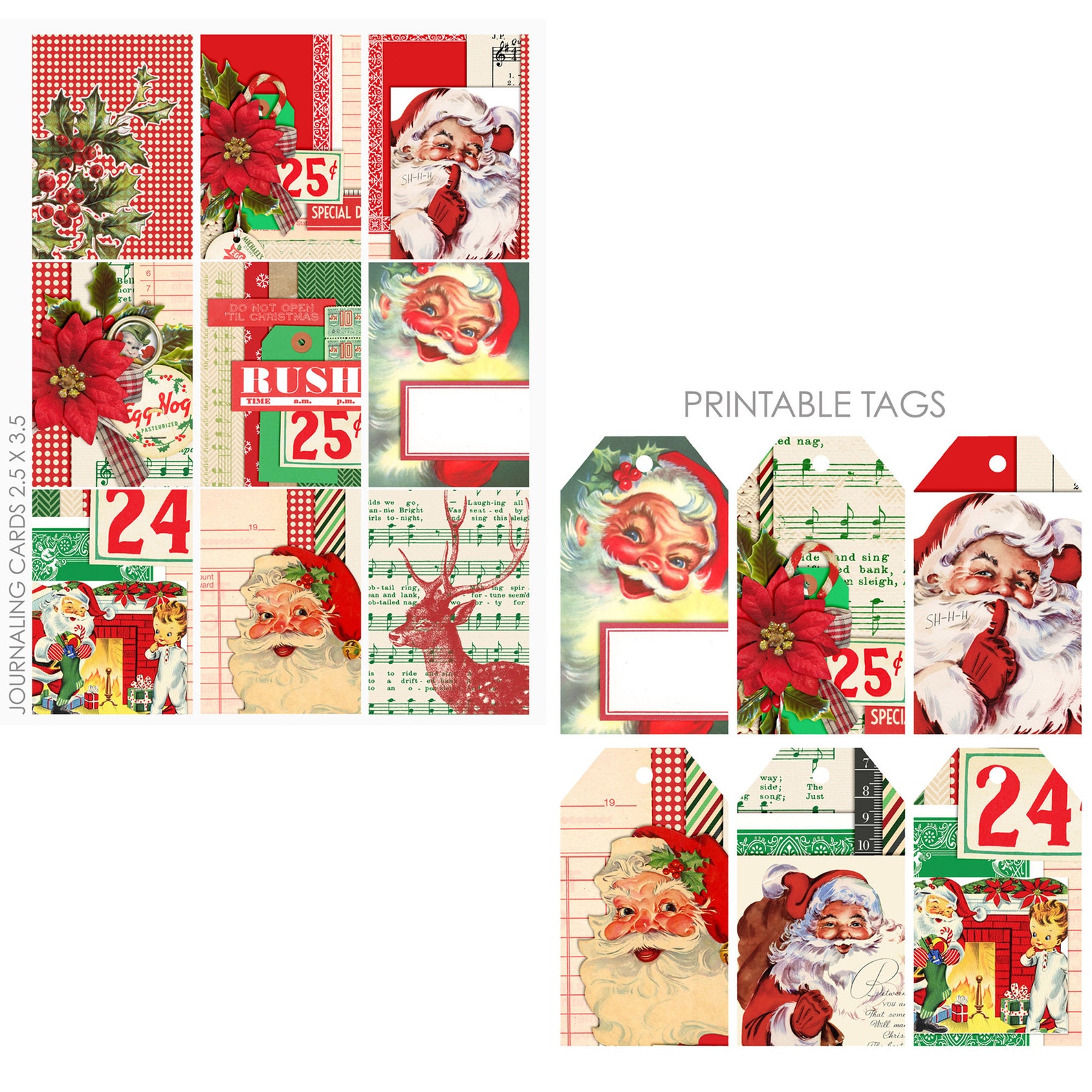 Christmas Shopping Digital Printable Junk Journal Kit - Etsy
