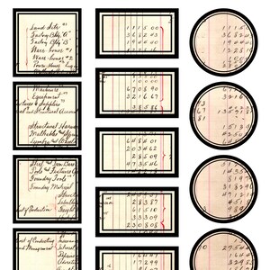 Ledger Journal Labels 4 Printable Labels Collage Sheet for Junk ...