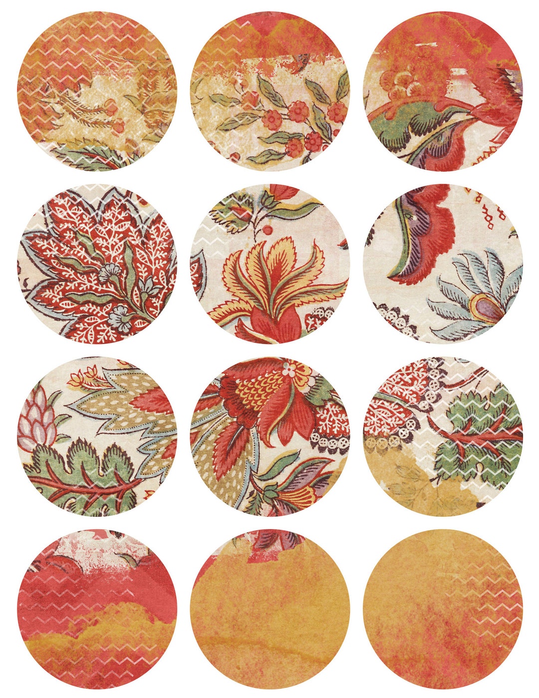 Printable Circle Stickers Collage Sheet No. 7 for Junk Journaling ...