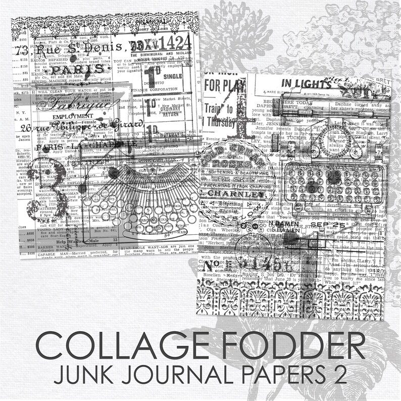 Collage Fodder 2 Printable Digital Background and Journal - Etsy