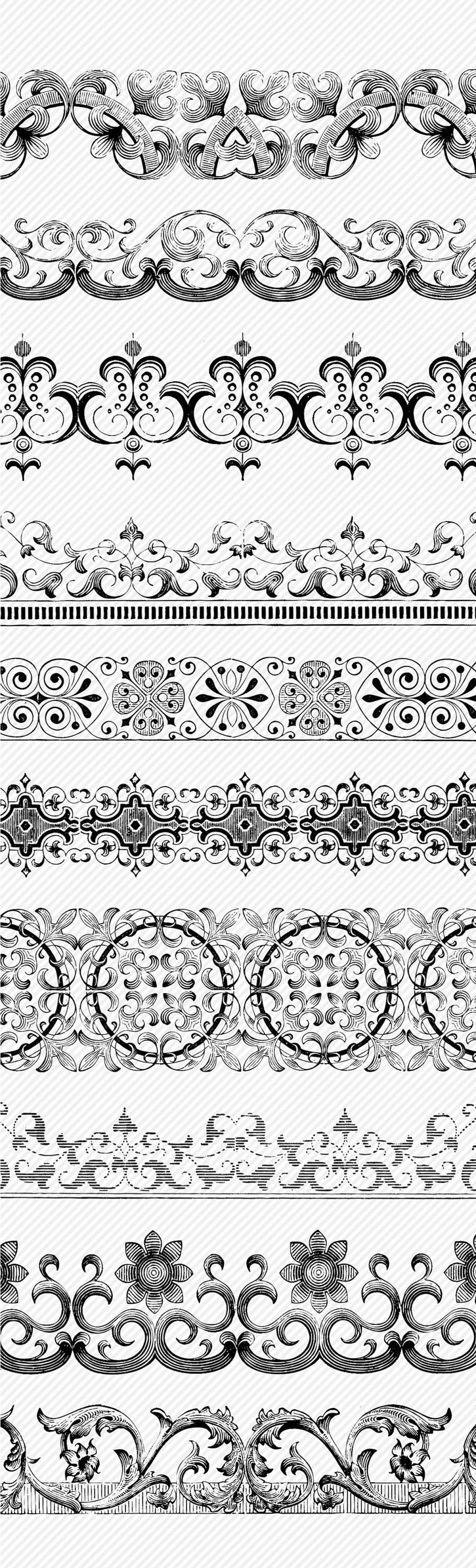 French Borders 1 Photoshop and Procreate Brushes With PNG Files for ...