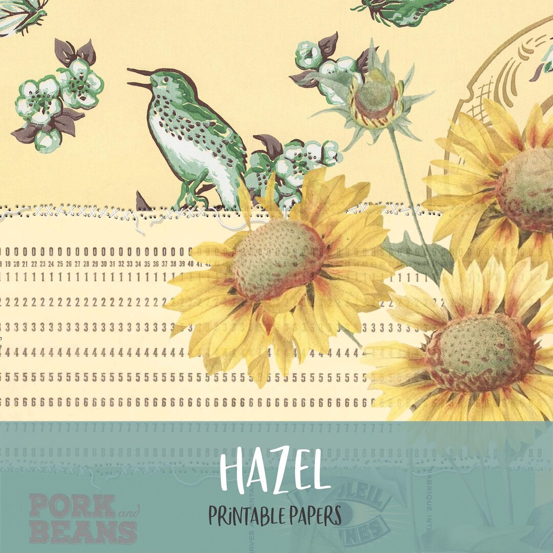Hazel Wallpaper Collage Printable Digital Background and Journal Papers ...