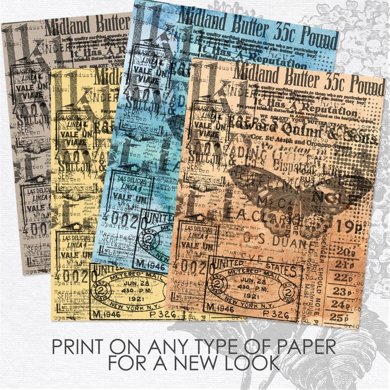 Collage Fodder 1 Printable Digital Background and Journal - Etsy