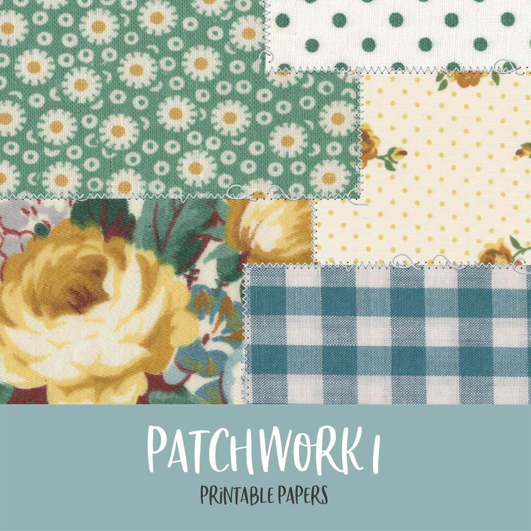 Patchwork 1 Printable Digital Background and Journal Papers Junk ...