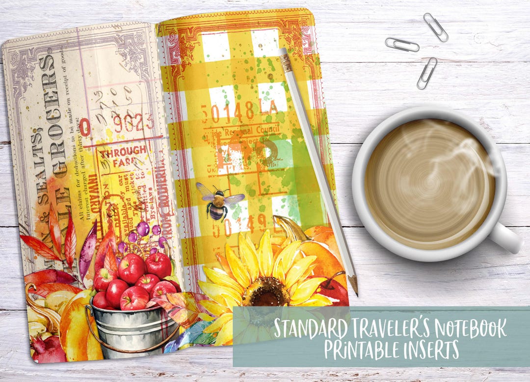 Pumpkin Spice Digital Travelers Notebook Printable Inserts - Etsy