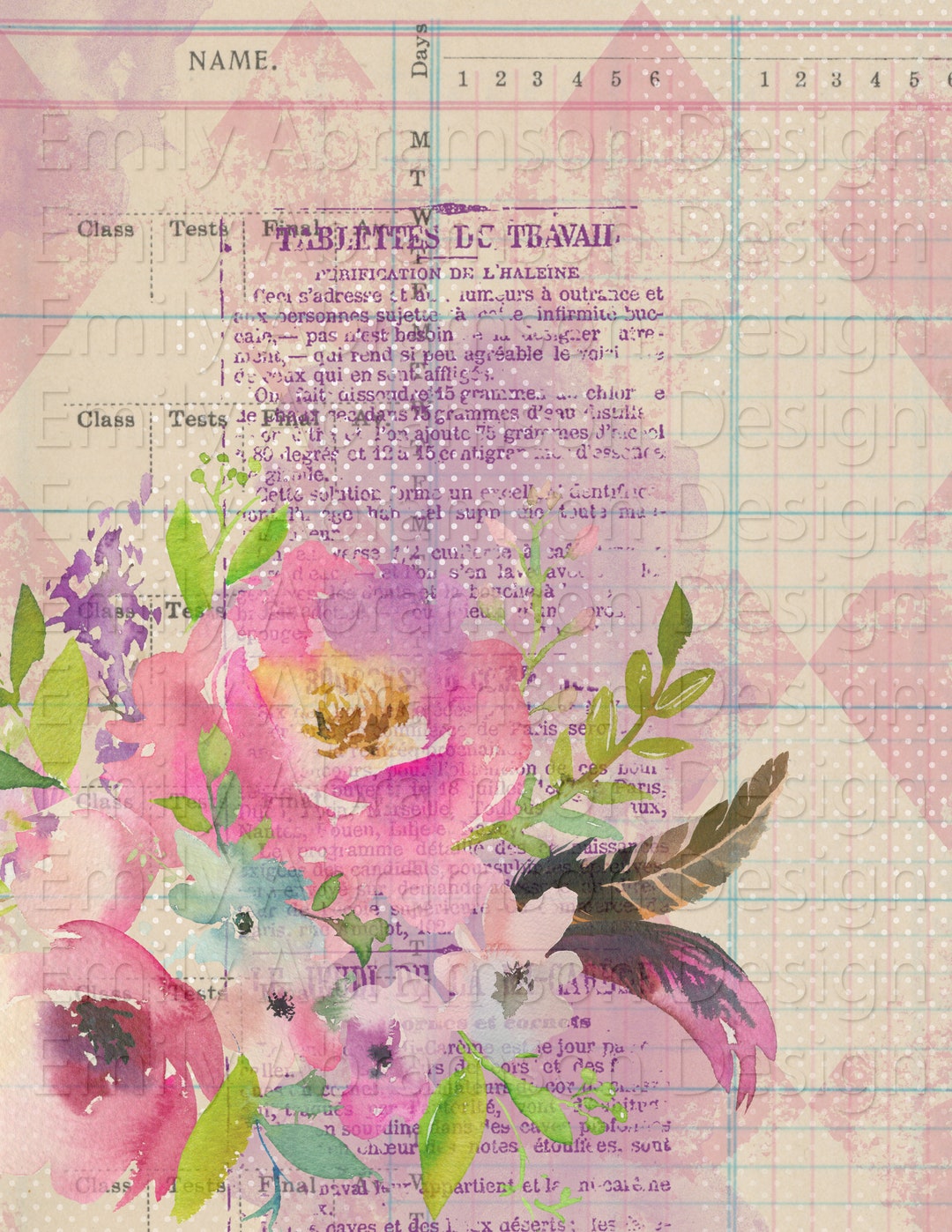 Digital Collage Sheet Printable No. 305 for Junk Journals and Digital ...