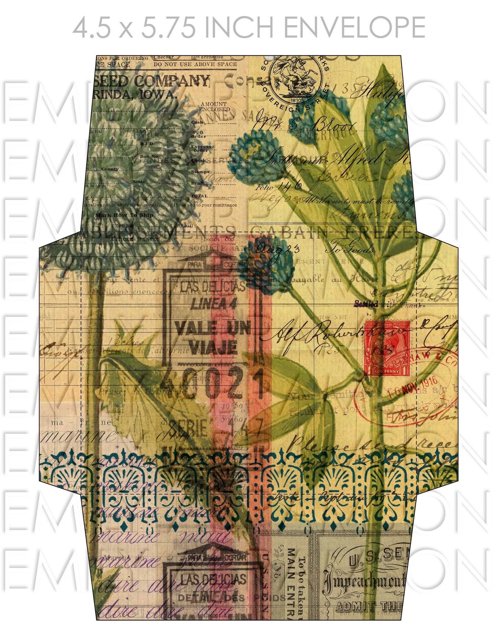 Printable Envelope Collage Sheet No. 1 - Etsy