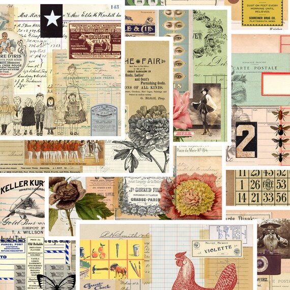 Digital Ephemera Collage Sheets Collection 1 for Junk Journals - Etsy