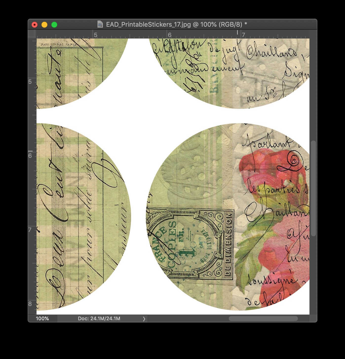 Printable Circle Stickers Collage Sheet No. 17 for Junk Journaling ...