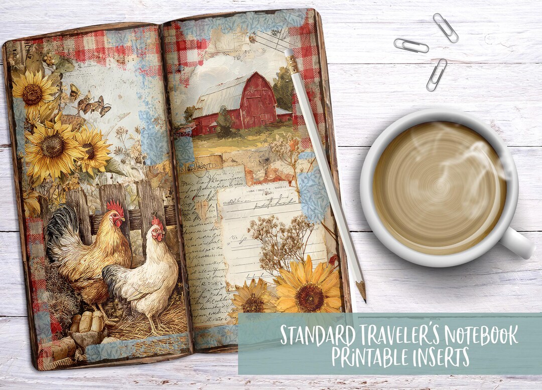 On the Farm Digital Travelers Notebook Printable Inserts - Etsy