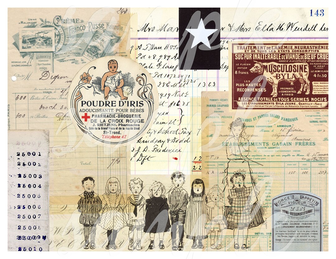 Digital Ephemera Collage Sheet Printable No. 11 for Junk Journals and ...