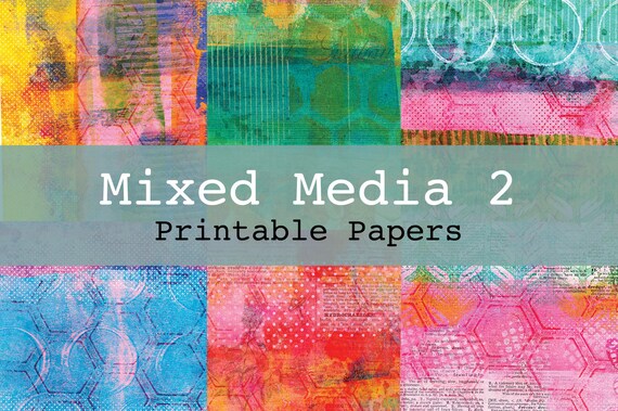 Mixed Media Printable Digital Background and Journal Papers | Etsy