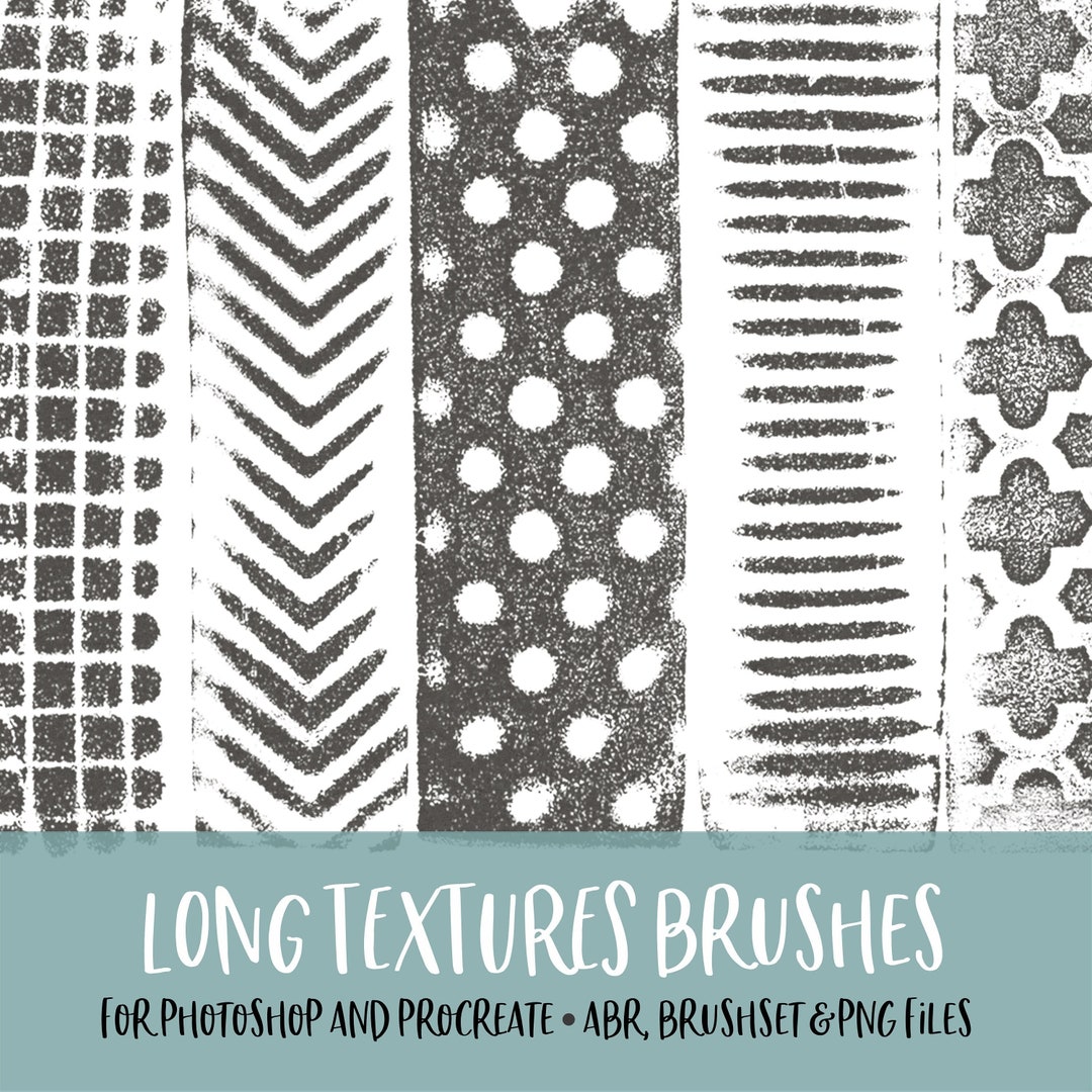 Long Textures Brushes for Photoshop and Procreate With PNG Files for ...