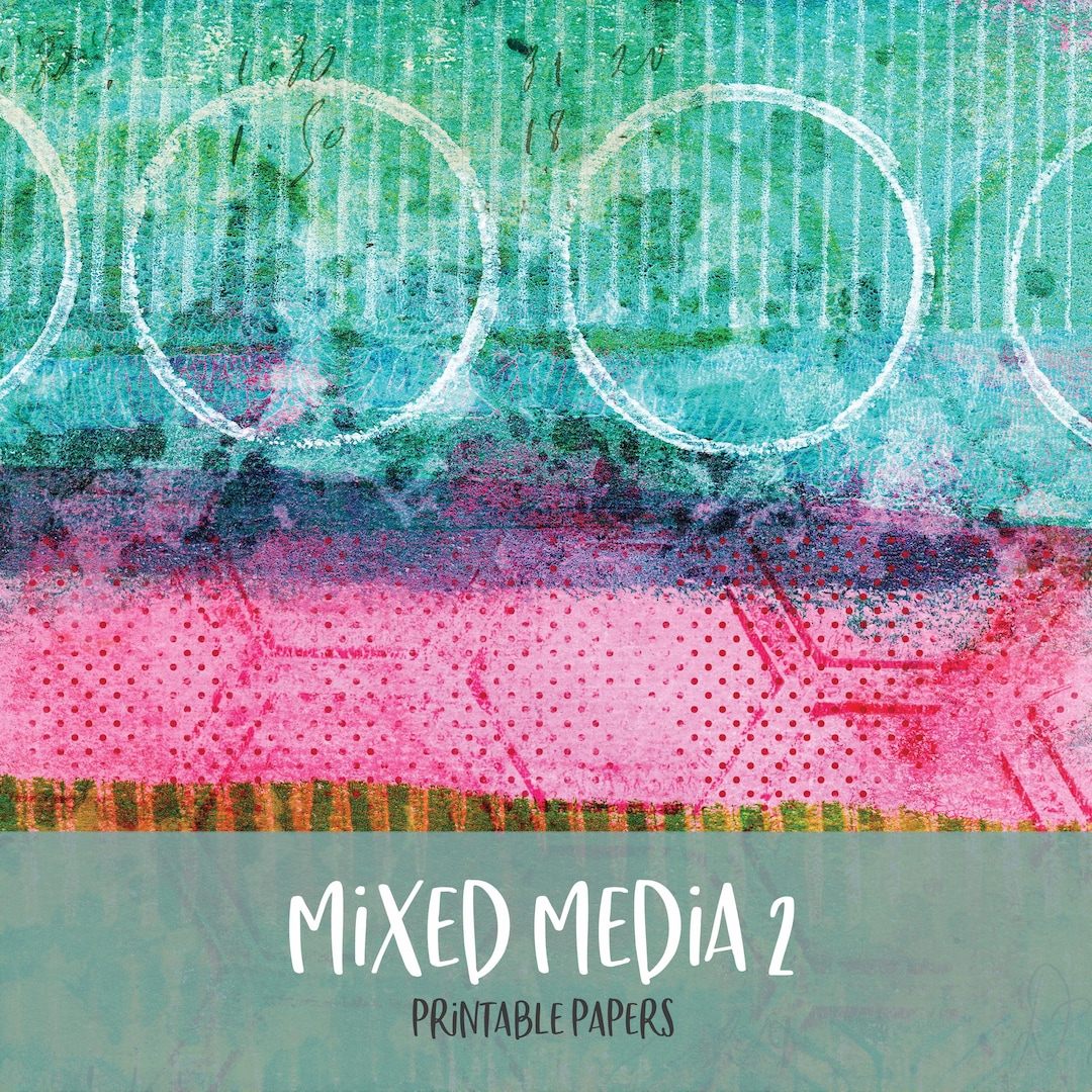 Mixed Media Printable Digital Background and Journal Papers No. 2 Junk ...