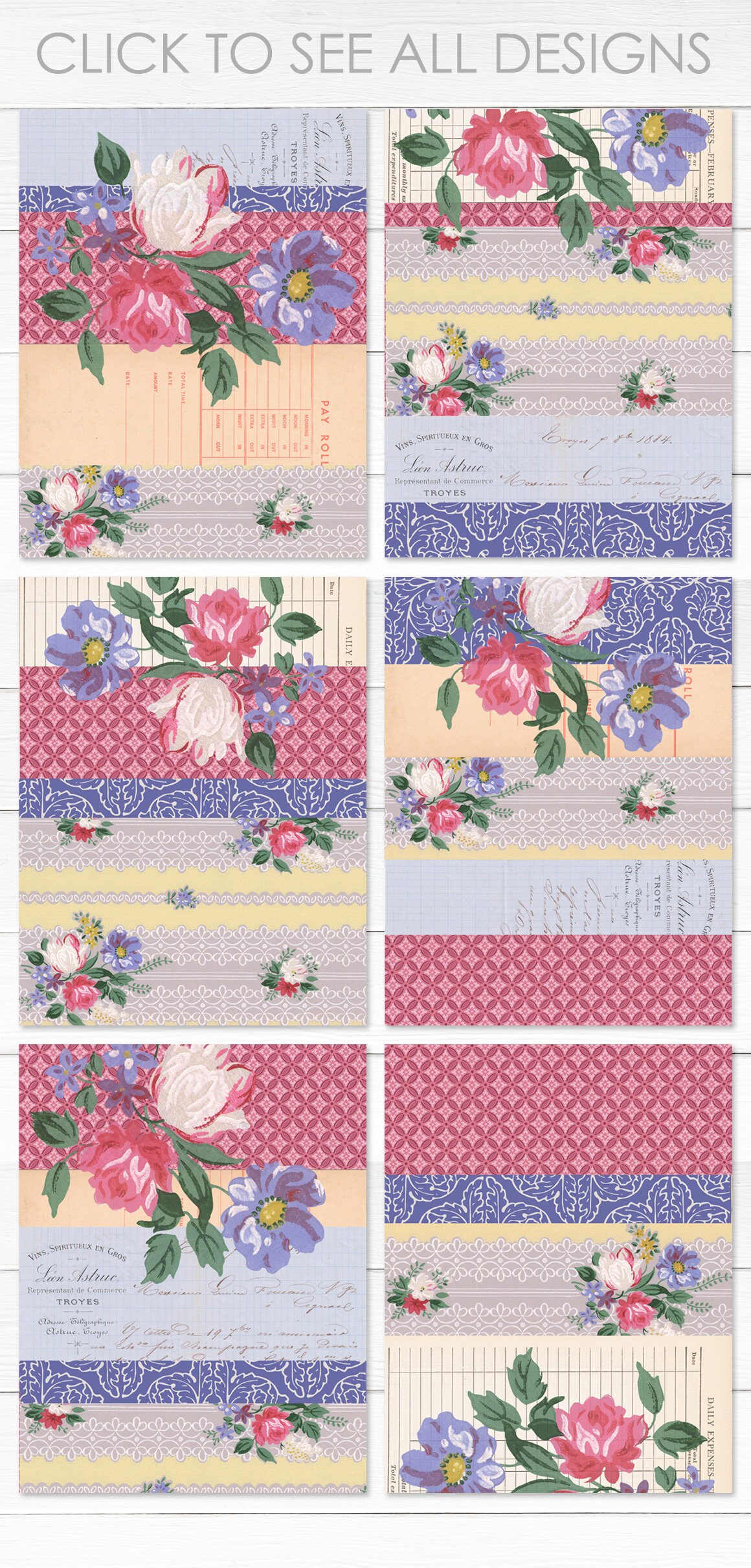 Periwinkle Wallpaper Collage Printable Digital Background and | Etsy