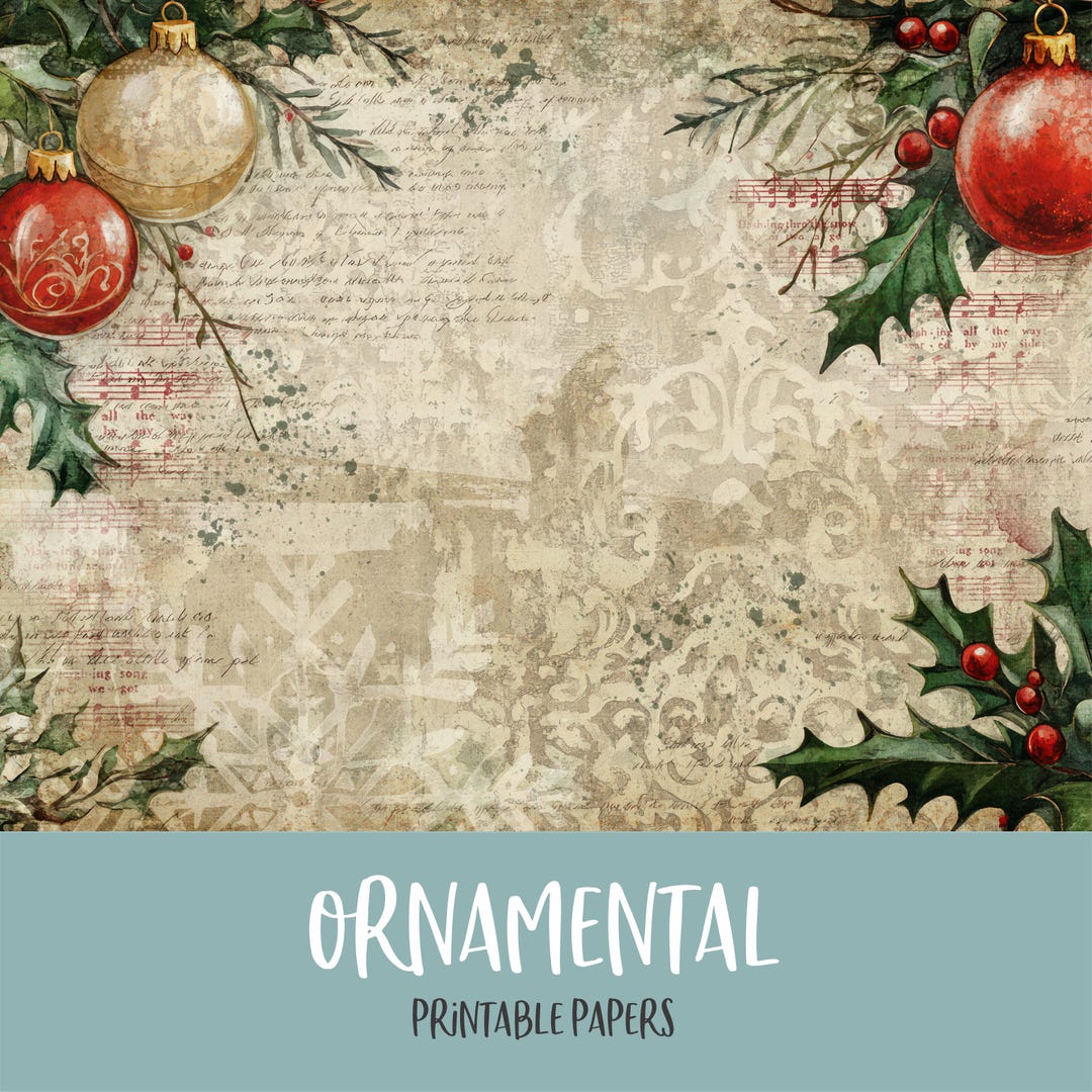 Ornamental Printable Digital Background and Journal Papers Junk Journal ...