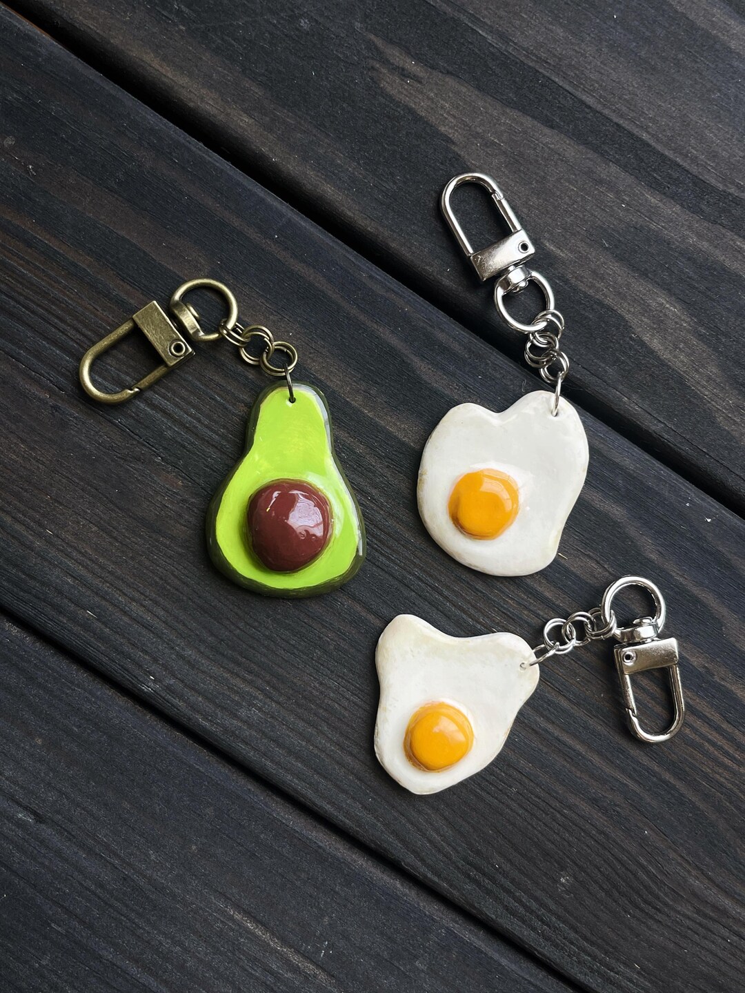 Breakfast Air Dry Clay Keychains, Ready to Ship Hand Sculpted Miniature ...